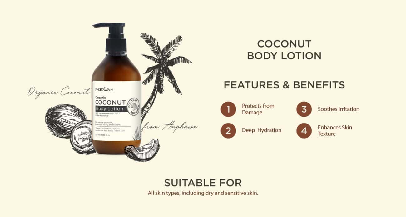 Organic Coconut Body Lotion - Phutawan Malaysia
