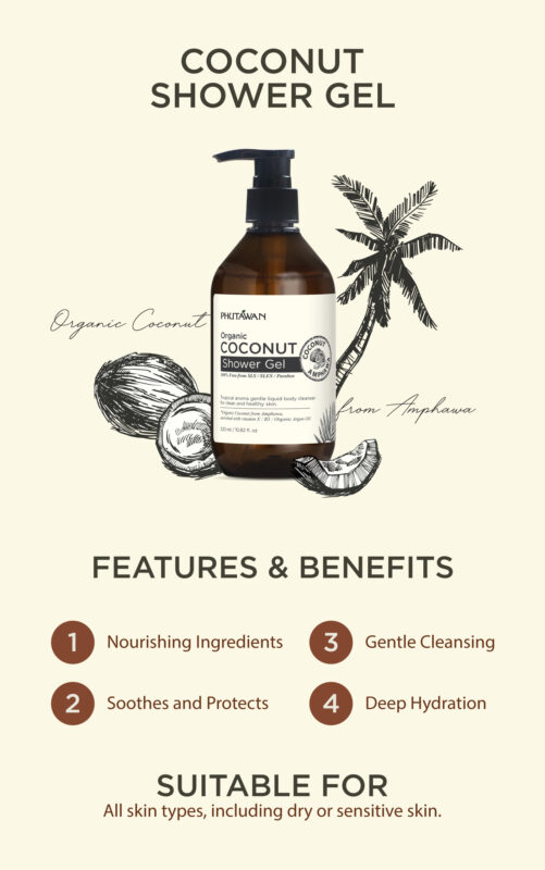 Organic Coconut Shower Gel - Phutawan Malaysia