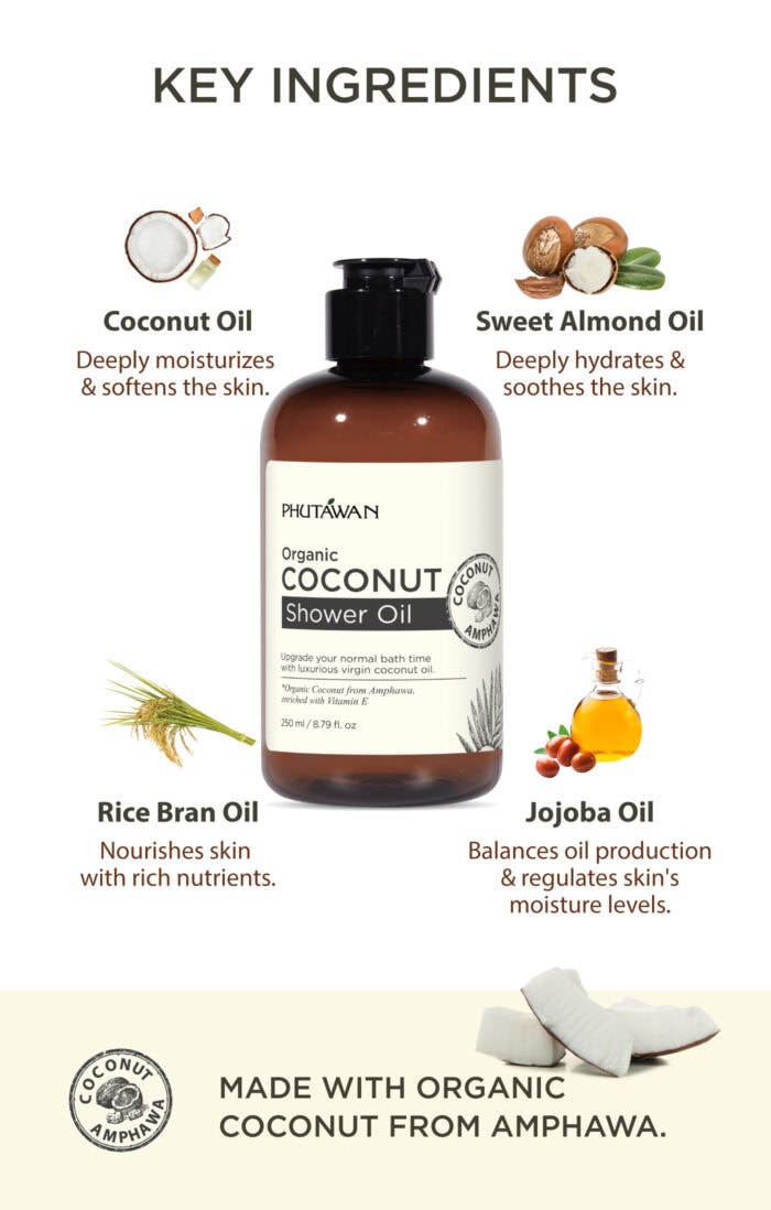 Organic Coconut Shower Oil - Phutawan Malaysia
