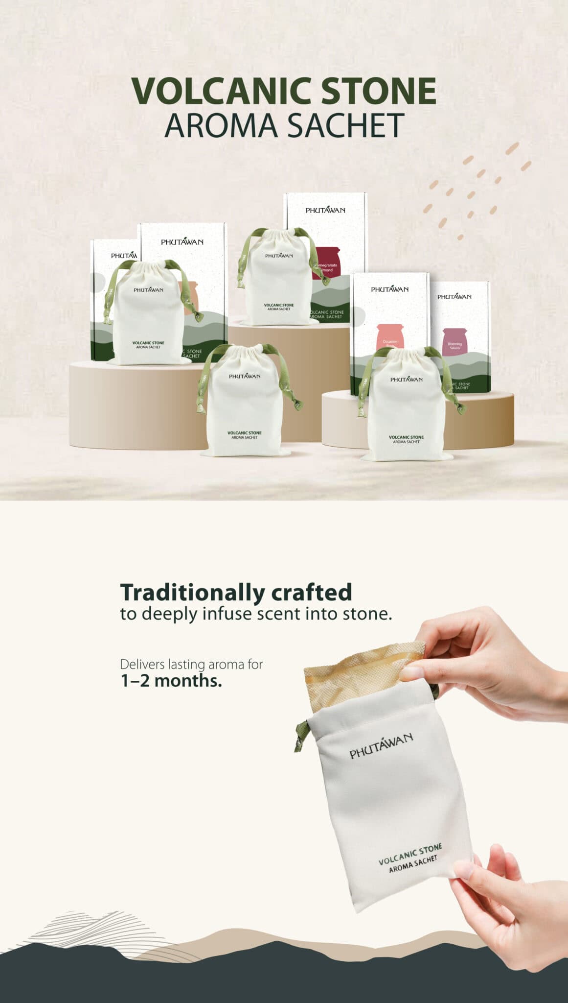 Volcanic Stone Aroma Sachet - Phutawan Malaysia