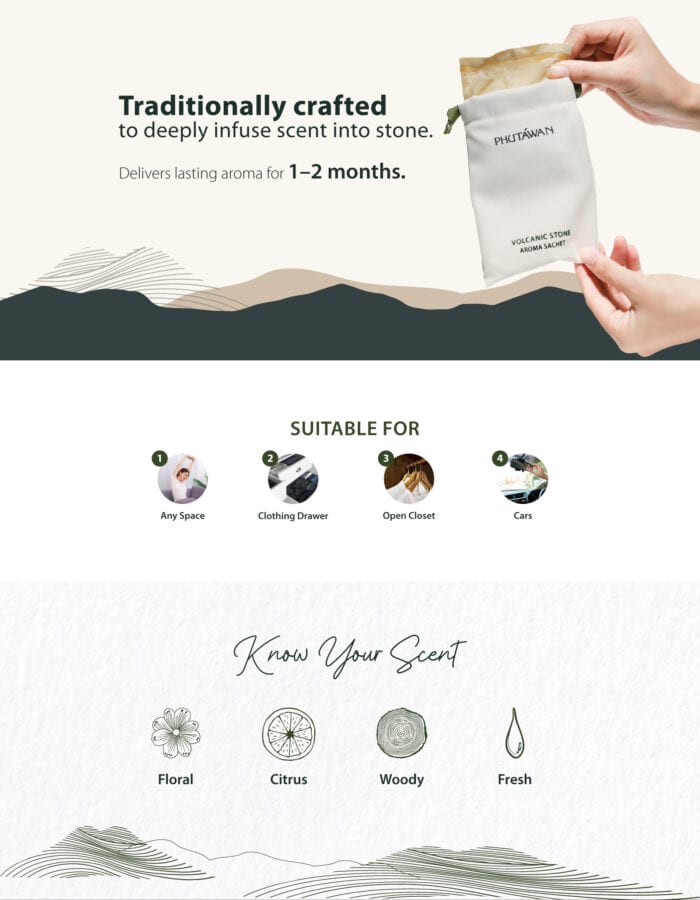 Volcanic Stone Aroma Sachet - Phutawan Malaysia