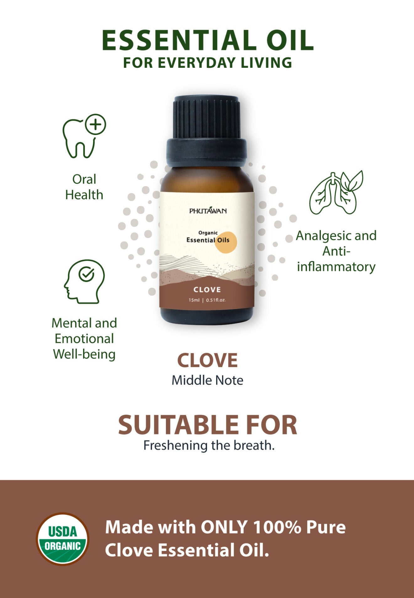 Organic Clove Essential Oil - Phutawan Malaysia