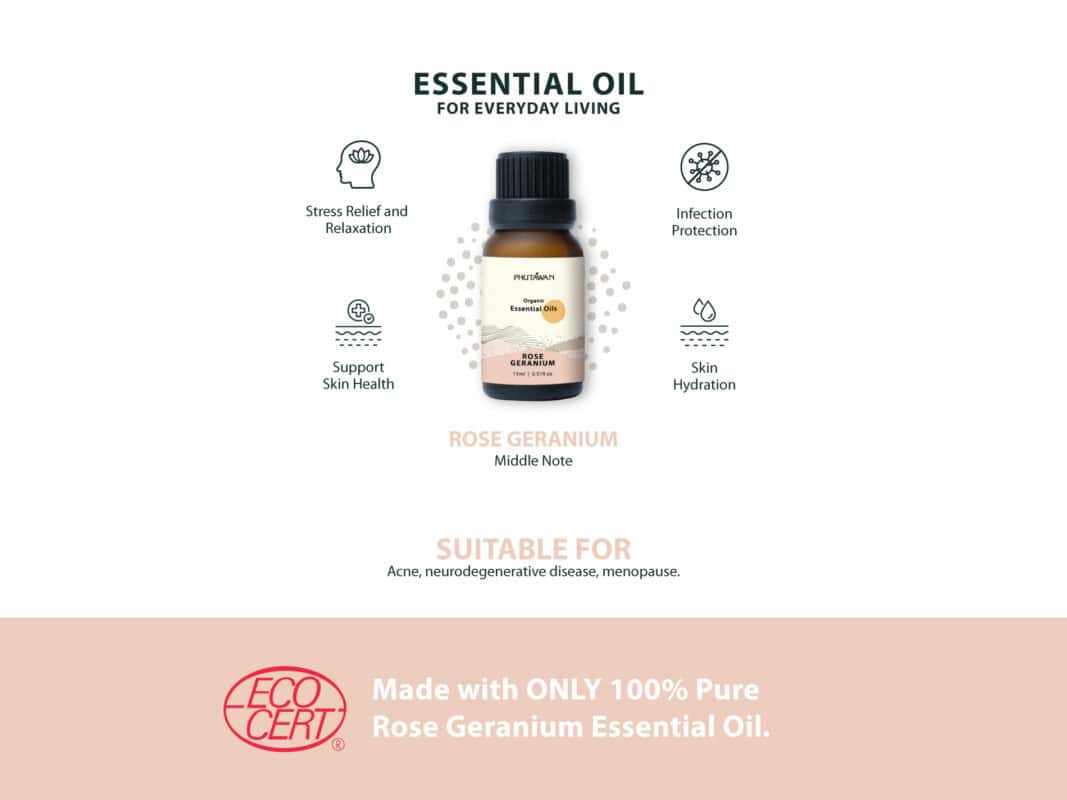 Organic Rose Geranium Essential Oil - Phutawan Malaysia