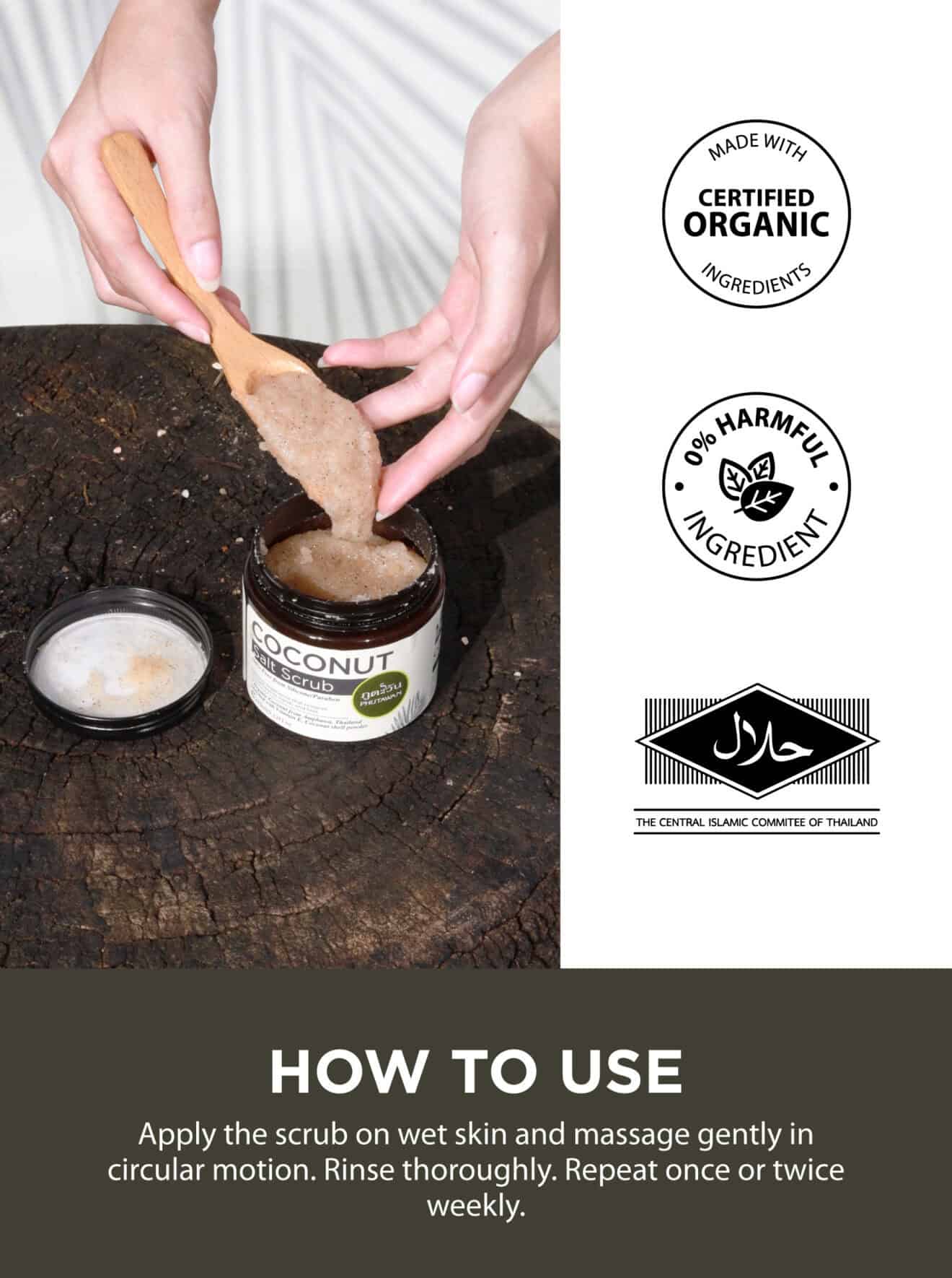 Organic Coconut Salt Scrub - Phutawan Malaysia